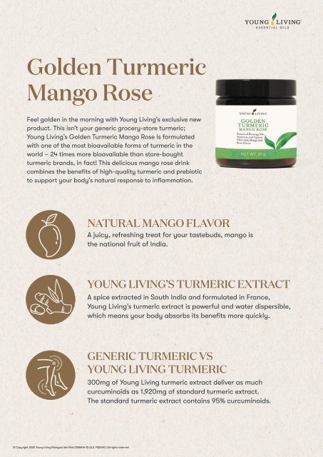 Golden Turmeric Mango Rose Infographic