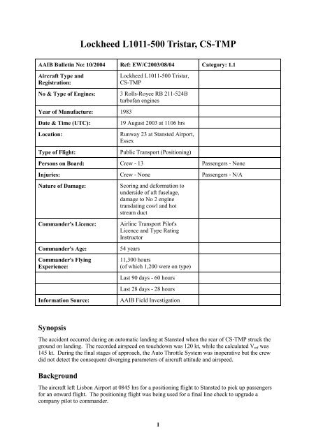 Lockheed L1011-500 Tristar, CS-TMP - SmartCockpit