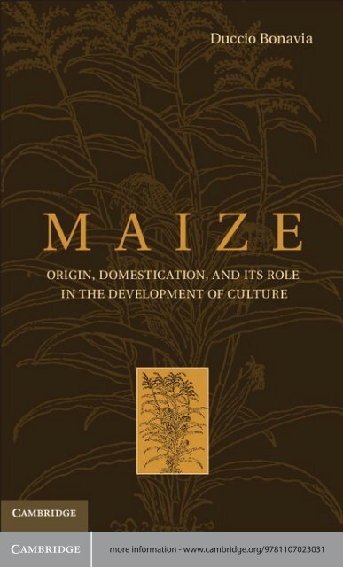 Maize: Origin, Domestication, and its Role in the Development of Culture