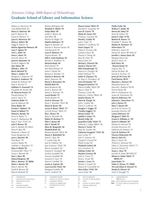 Graduate School of Library and Information ... - Simmons College