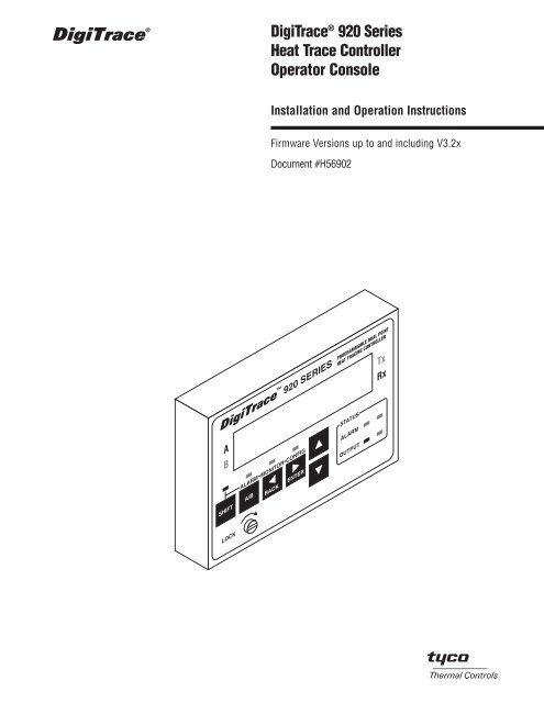 DigiTrace® 920 Series Heat Trace Controller Operator Console