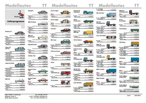 TT Modellautos TT Modellautos TT Modellautos - Gabor Modelle