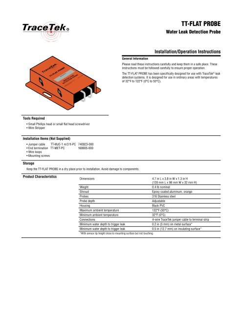 TT-FLAT PROBE - Tyco Thermal Controls