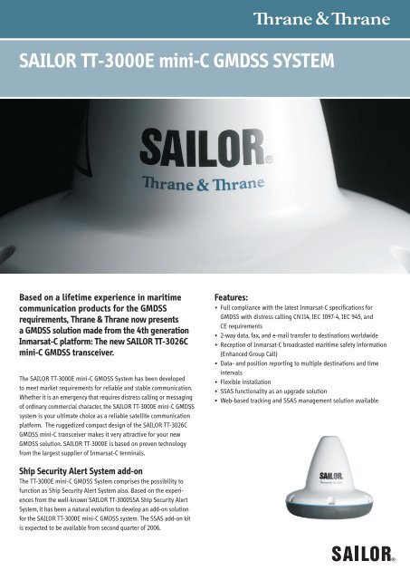 SAILOR TT-3000E mini-C GMDSS SYSTEM