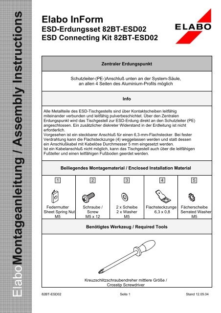 Elabo Montageanleitung / Assembly Instructions - Tuttas Jensen