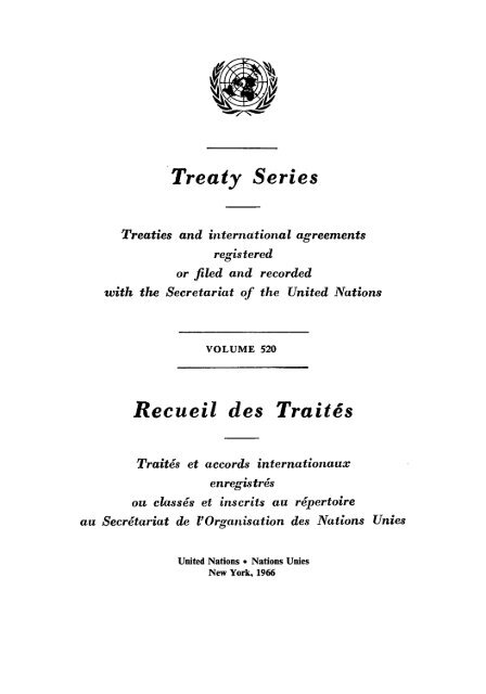 Treaty Series Recueil des Traite-s - United Nations Treaty Collection