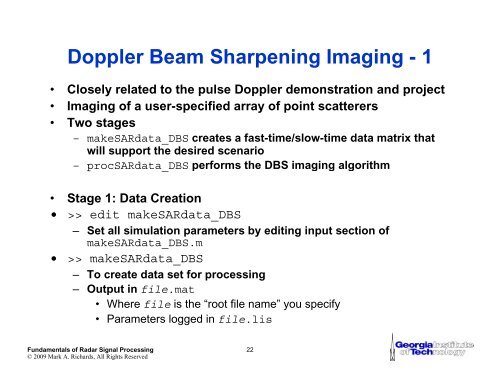 Doppler Beam Sharpening I 
