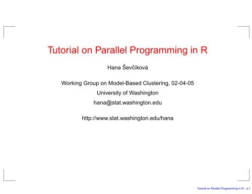 Tutorial on Parallel Programming in R