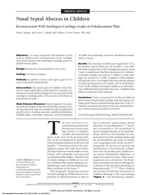 Nasal Septal Abscess in Children