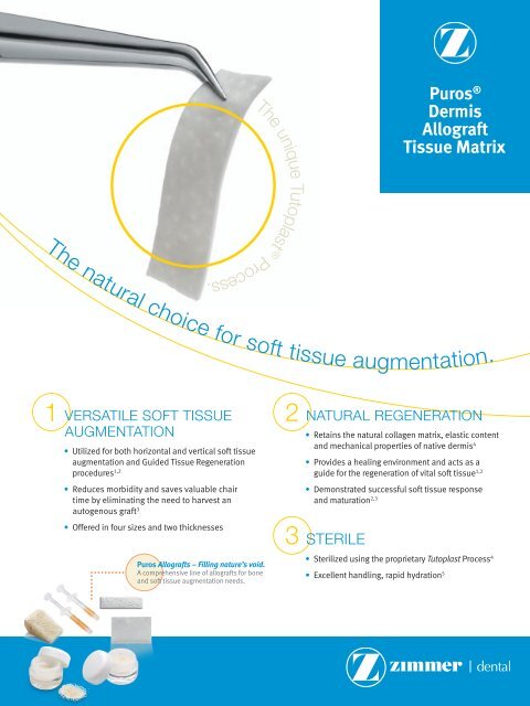 Puros Dermis Allograft Tissue Matrix - Zimmer Dental
