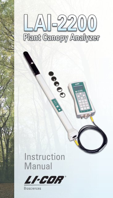 LAI-2200 Instruction Manual - LI-COR