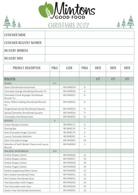 Christmas 2022 Order Form