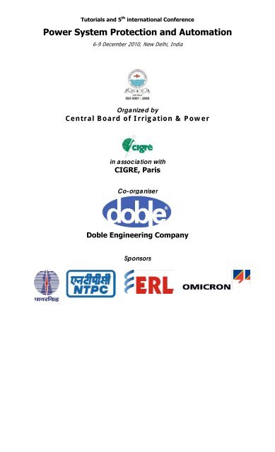 Power System Protection and Automation - Central Board of ...