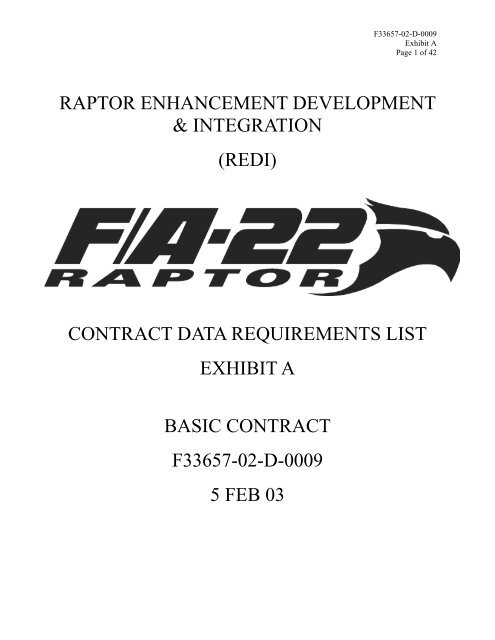 raptor enhancement development & integration - Air Force Freedom ...