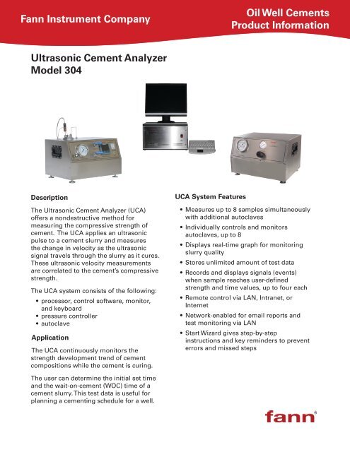 Ultrasonic Cement Analyzer System Model 304 - Fann Instrument ...