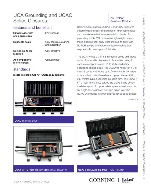 UCA Grounding and UCAO Splice Closures