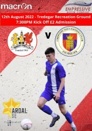 TREDEGAR TOWN FV VS ABERTILLERY BLUEBIRDS FC