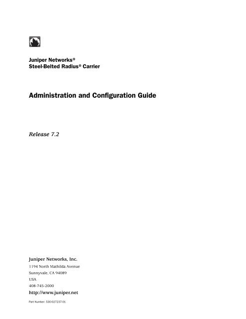 Administration And Configuration Guide Juniper Networks