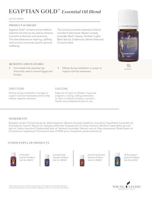 Egyptian Gold Essential Oil