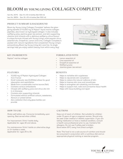 BLOOM by Young Living Collagen Complete PIP