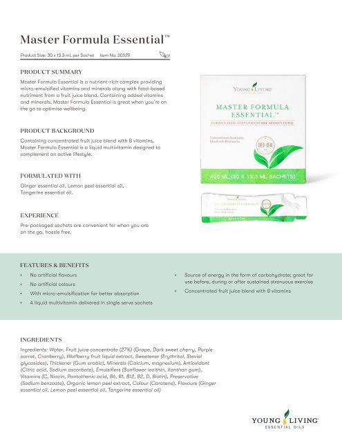 Master Formula Essential PIP | Digital Library | Young Living