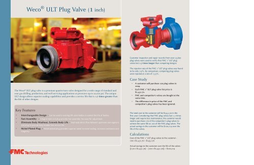 Weco ULT Plug Valve (1inch) - FMC Technologies