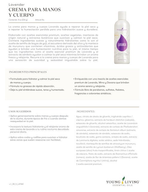Lavanda Crema para Manos y Cuerpo