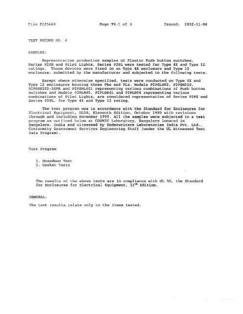 NEMA 4X certificate plastic - Altech Corporation