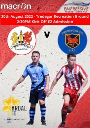 TREDEGAR TOWN FV VS ABERTILLERY BLUEBIRDS FC