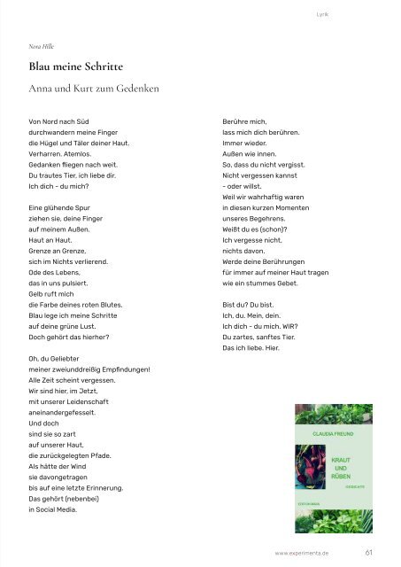 Lyrik Nora Hille Blau mei