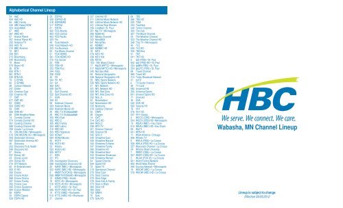 Wabasha, MN Channel Lineup