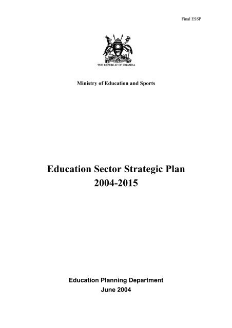 Education Sector Strategic Plan 2004-2015 - Planipolis