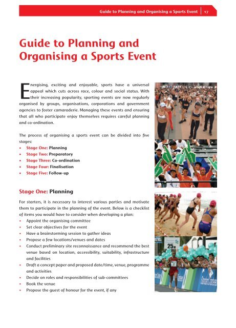 Guide to Planning and Organising a Sports Event - Sport Wanganui