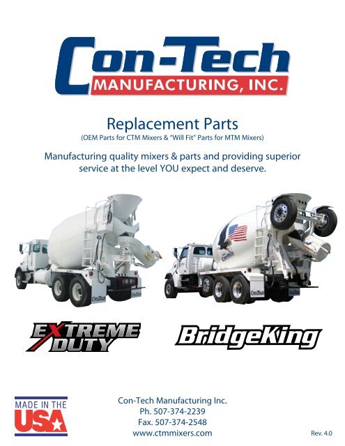 Replacement Parts - Con-Tech Manufacturing, Inc.