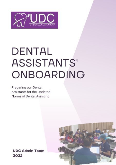 UDC Dental Assistants Training Manual
