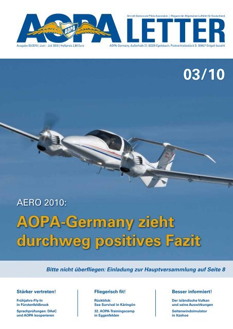 Einladung zur Hauptversammlung 2010 - AOPA - Germany