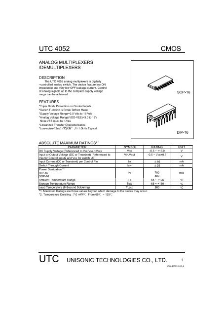 UTC 4052 CMOS - Lampizator