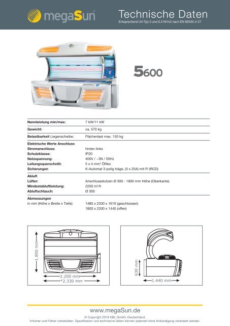 Datenblatt megaSun 5600