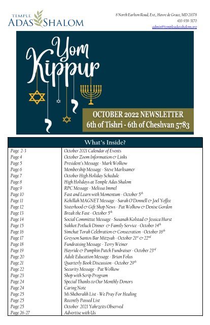 October 2022 Newsletter