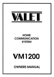 VM2000 Intercom INSTALLATION manual - Valet