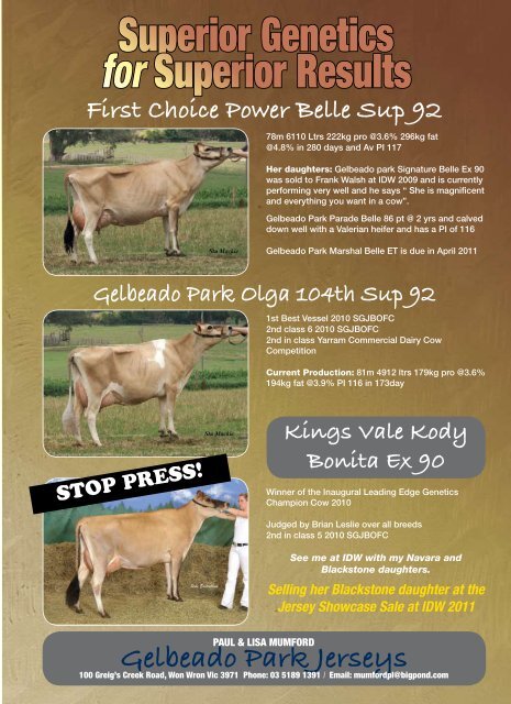 Superior Genetics for Superior Results - Australian Jersey Breeders ...