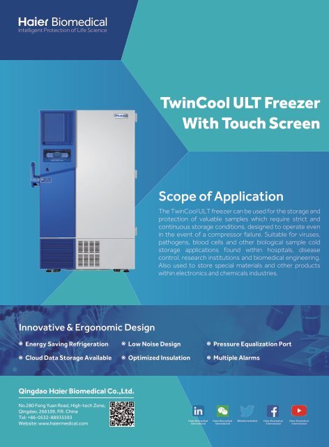 TwinCool ULT Freezer with Touch Screen
