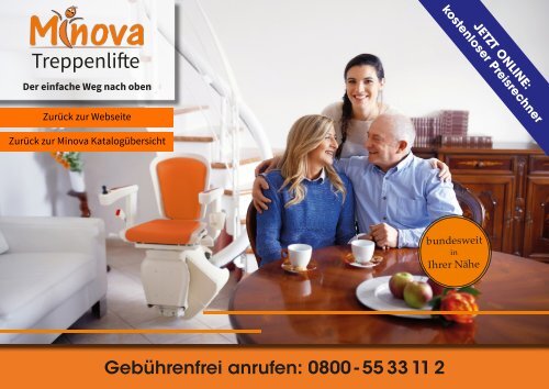 Minova Produktkatalog mit Treppenliften