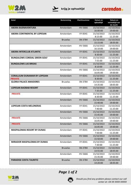 PICK UP 15 10 2022 LPA CORENDON