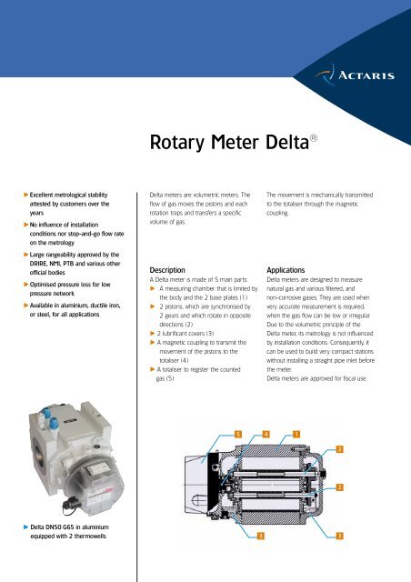 Rotary Meter Delta® - Techrite Controls Australia