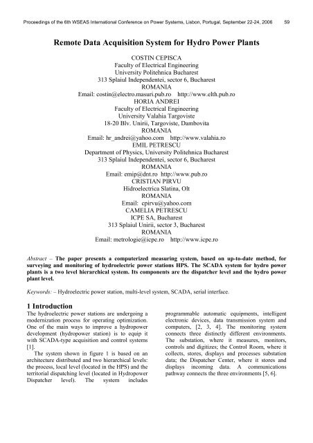 Remote Data Acquisition System for Hydro Power Plants - LabPlan