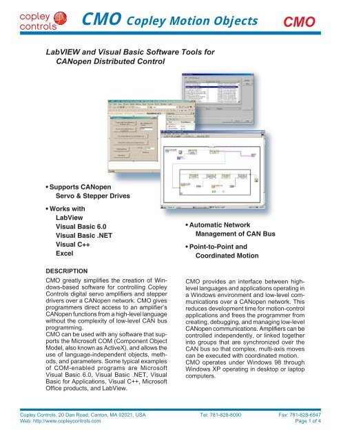 CMO Copley Motion Objects - Copley Controls