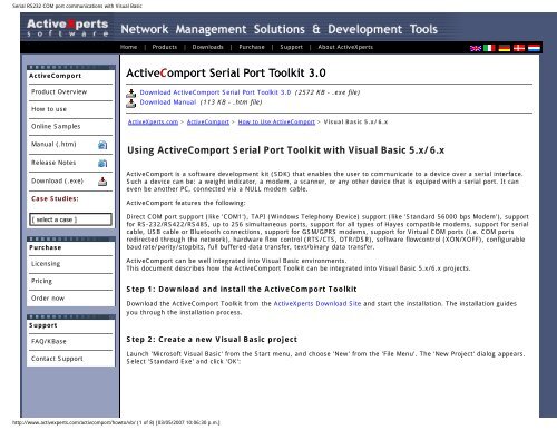 Serial Rs232 Com Port Communications With Visual Basic