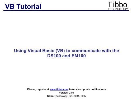 VB Tutorial - TIBBO Technology