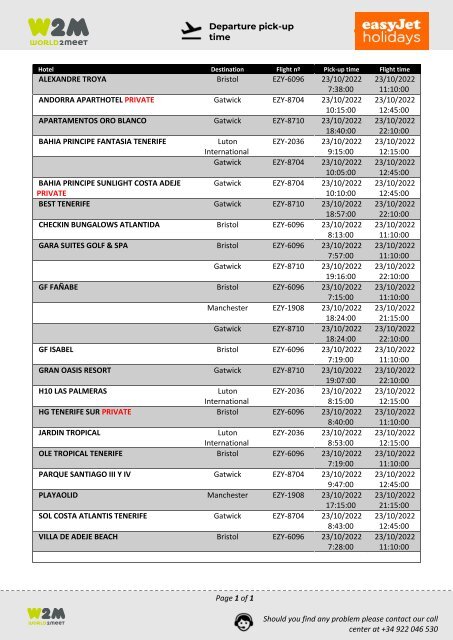 DEPARTURE 23 10 EASYJET TFS